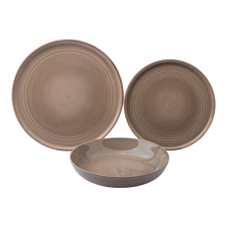 Σερβίτσια: ΣΕΡΒΙΤΣΙΟ ΠΙΑΤΩΝ STONEWARE 18ΤΜΧ ΣΕ ΚΑΦΕ ΧΡΩΜΑ ANKOR